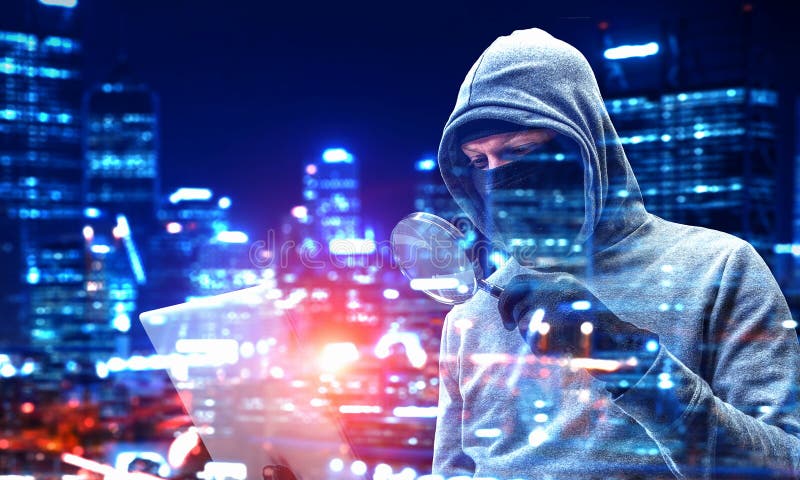 Hacker Man Steal Information Stock Photo - Image of data, cyberspace ...