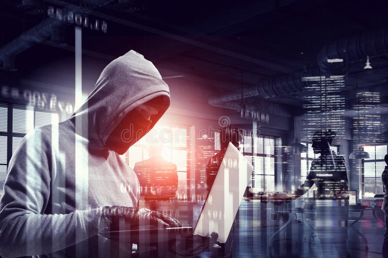 Hacker Man Steal Information Stock Image - Image of break, network ...