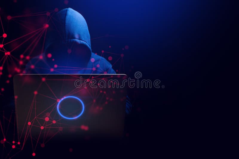 Hacker Man Terrorist with Virus Computer Attack To Server Network ...