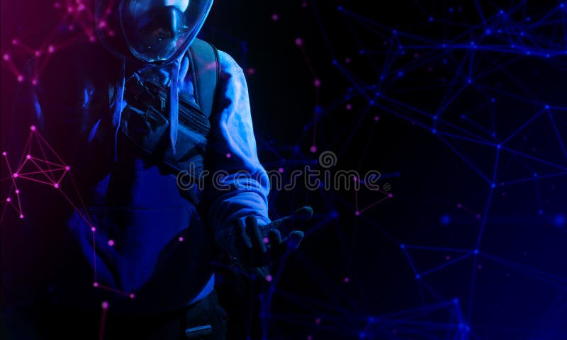 Hacker Man Terrorist with Virus Computer Attack To Server Network ...