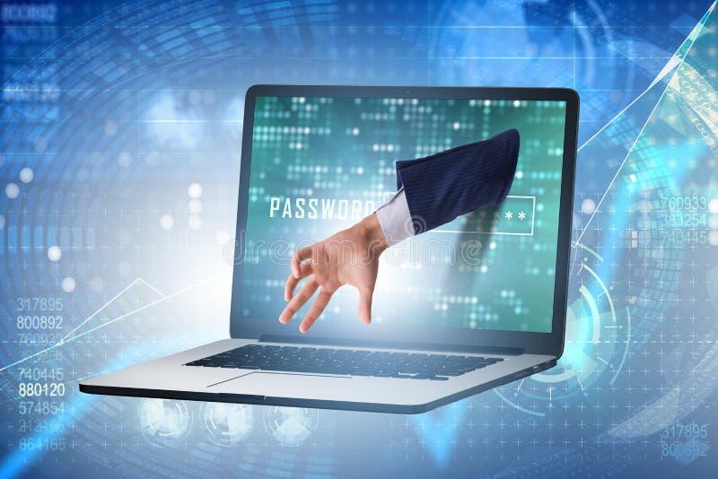Hacker Man Trying To Steal Personal Data Stock Image Image Of Privacy