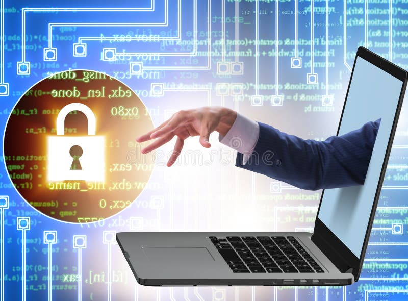 Hacker Man Trying To Steal Personal Data Stock Image - Image of illegal ...