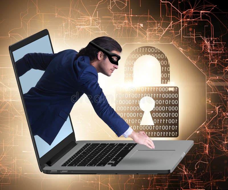 Hacker Man Trying To Steal Personal Data Stock Image Image Of Cyber