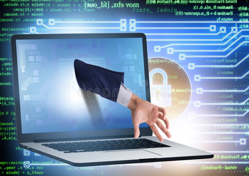 Hacker Man Trying To Steal Personal Data Stock Photo - Image of cyber ...