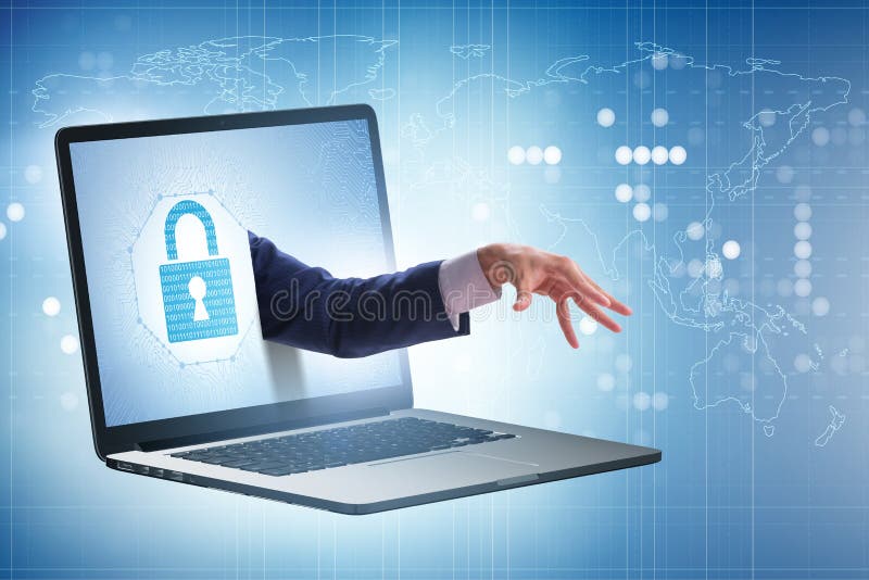 Hacker Man Trying To Steal Personal Data Stock Image Image Of