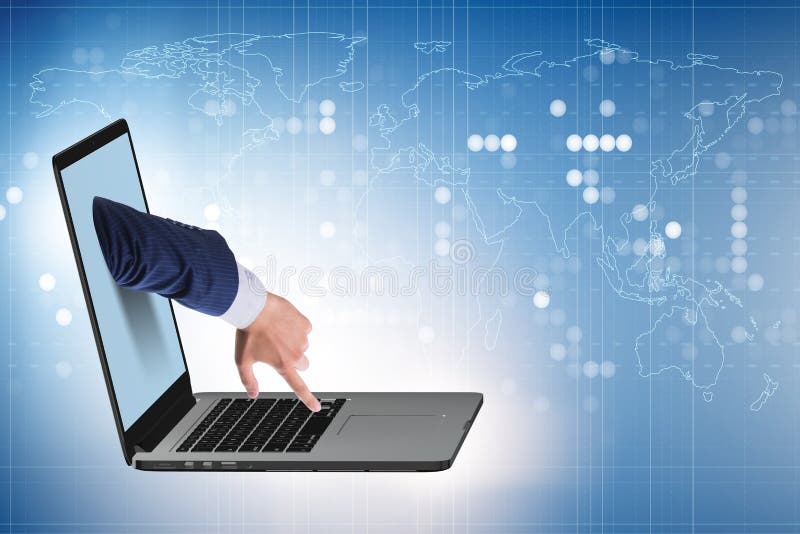 Hacker Man Trying To Steal Personal Data Stock Image Image Of
