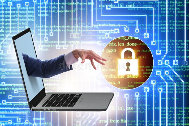 Hacker Man Trying To Steal Personal Data Stock Image Image Of Hand