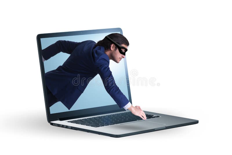 Hacker Man Trying To Steal Personal Data Stock Image Image Of