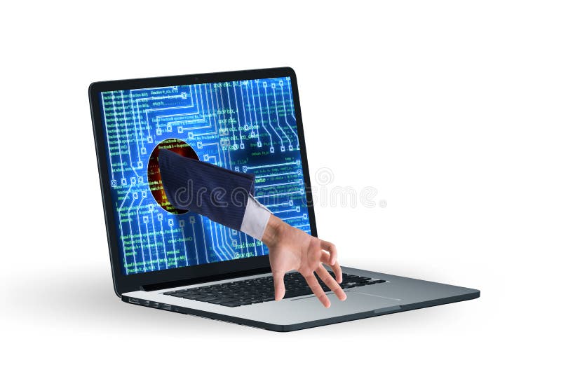 Hacker Man Trying To Steal Personal Data Stock Image Image Of