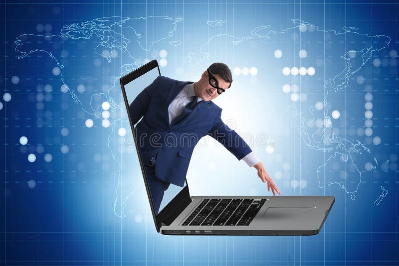 Hacker Man Trying To Steal Personal Data Stock Image Image Of Dollar
