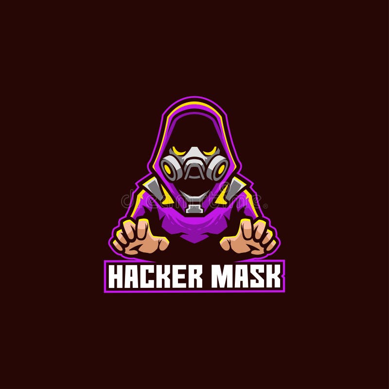 Hacker Mask on Computer for Cyber Security Concept Stock Illustration ...