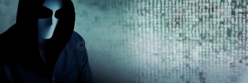 Hacker with Mask. Concept of Dark Web, Hacking Cybersecurity. AI ...