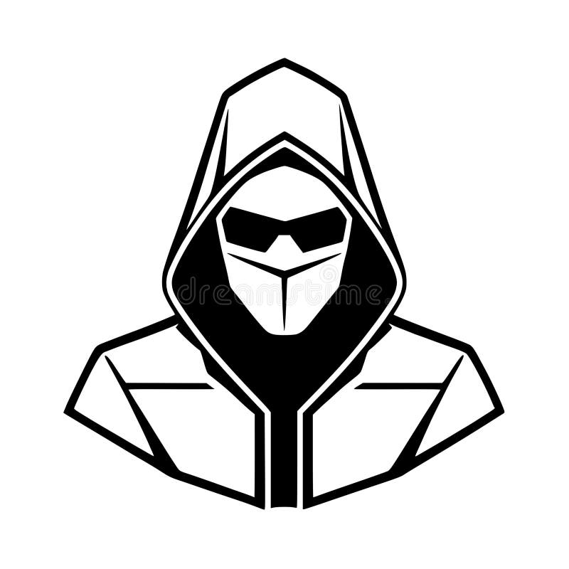 Hacker with a Mask and a Hood Stock Illustration - Illustration of ...