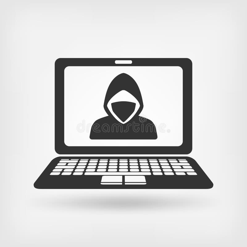 Hacker in Mask on Laptop Screen Stock Vector - Illustration of person ...