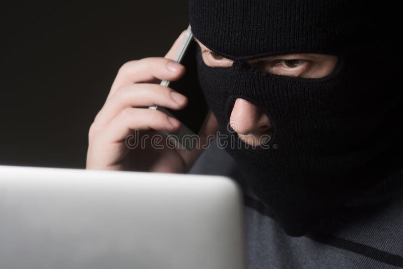 Hacker in a mask stock image. Image of calling, mask - 67669991