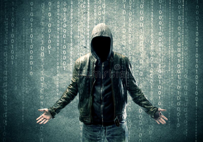 Hacker Misterioso Irritado Com Números Imagem de Stock - Imagem de ...