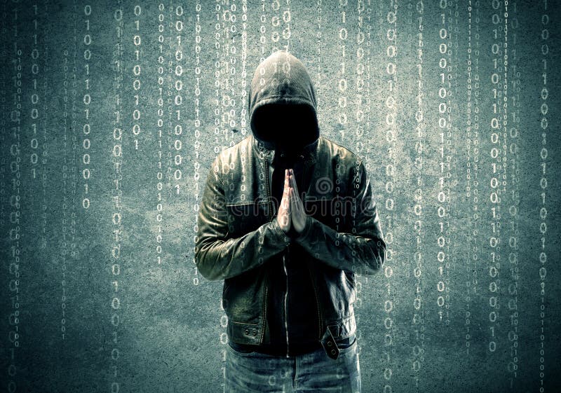 Hacker Misterioso Irritado Com Números Imagem de Stock - Imagem de ...