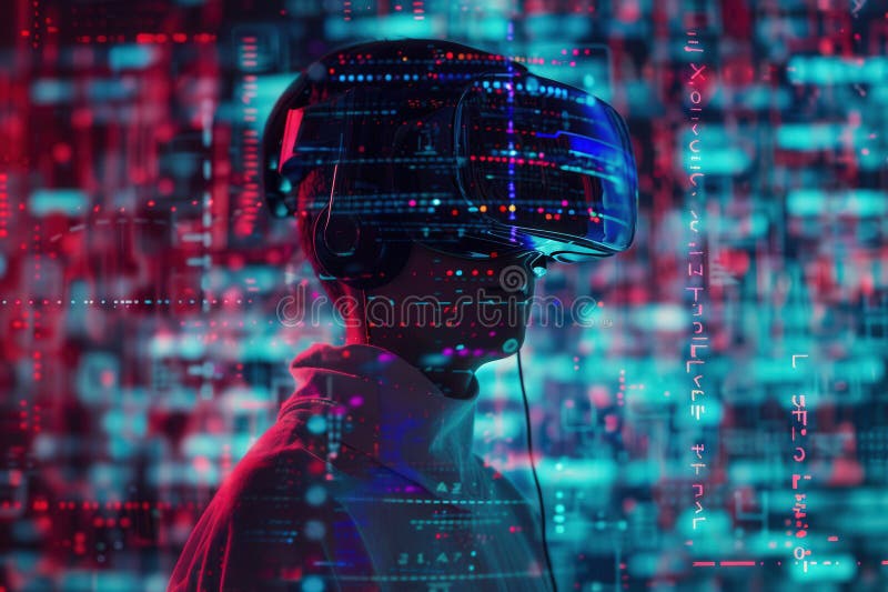 A Hacker Navigates a Vibrant Virtual World Filled with Digital Locks ...