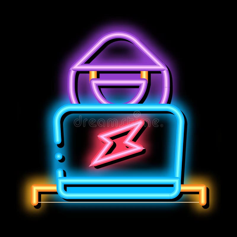 Hacker Neon Glow Icon Illustration Stock Vector - Illustration of ...