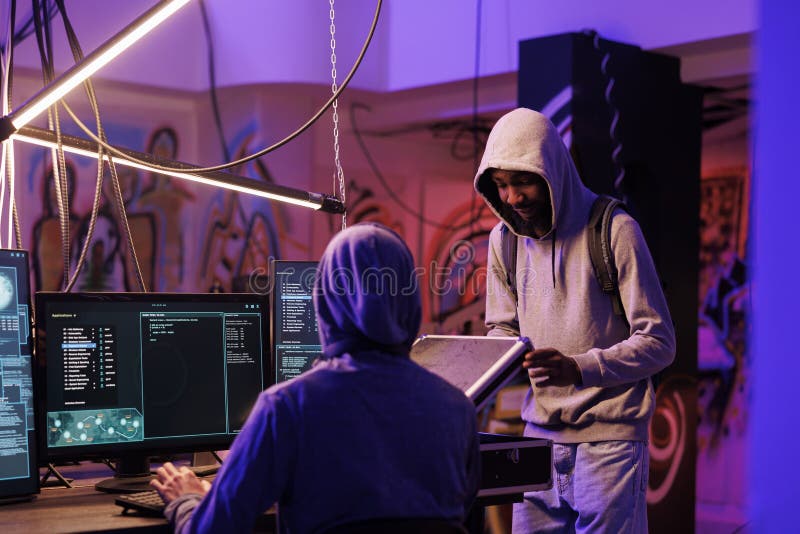 Hacker Opens Box with Illegal Technology Stock Photo - Image of case ...