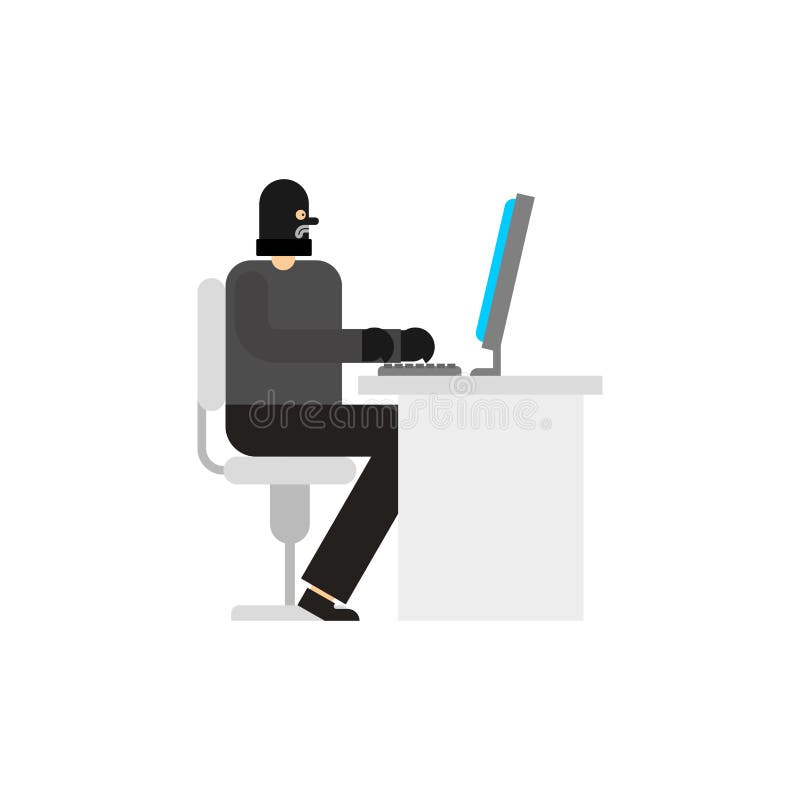 Robber Hacker Laptop Computer Stock Illustrations – 710 Robber Hacker ...
