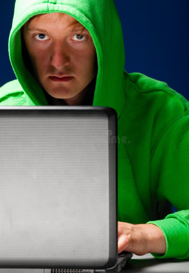 Hacker portrait stock photo. Image of people, data, intelligent - 19909890