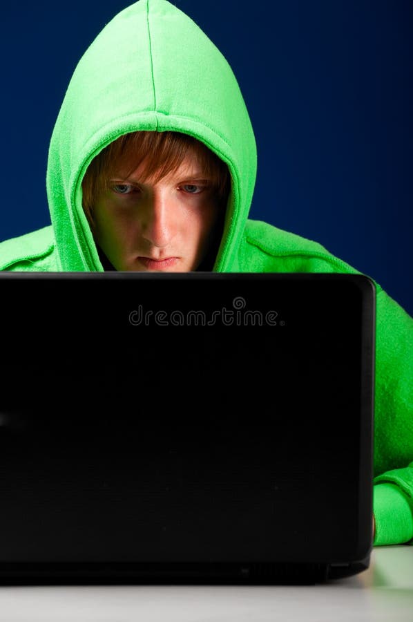 Hacker portrait stock image. Image of dark, crazy, people - 19909837