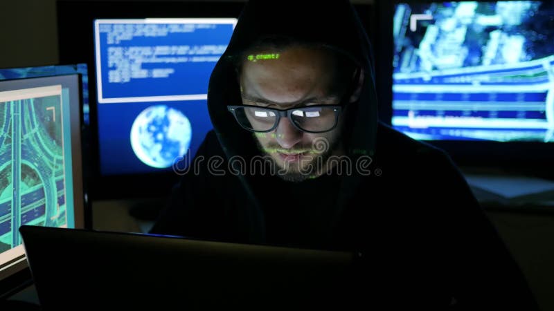 Hacker Portrait, Internet Espionage, Identity Theft, Hacker Using ...