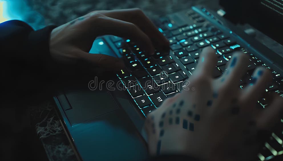 Hacker Prints a Code on a Laptop Keyboard To Break into a Cyberspace ...