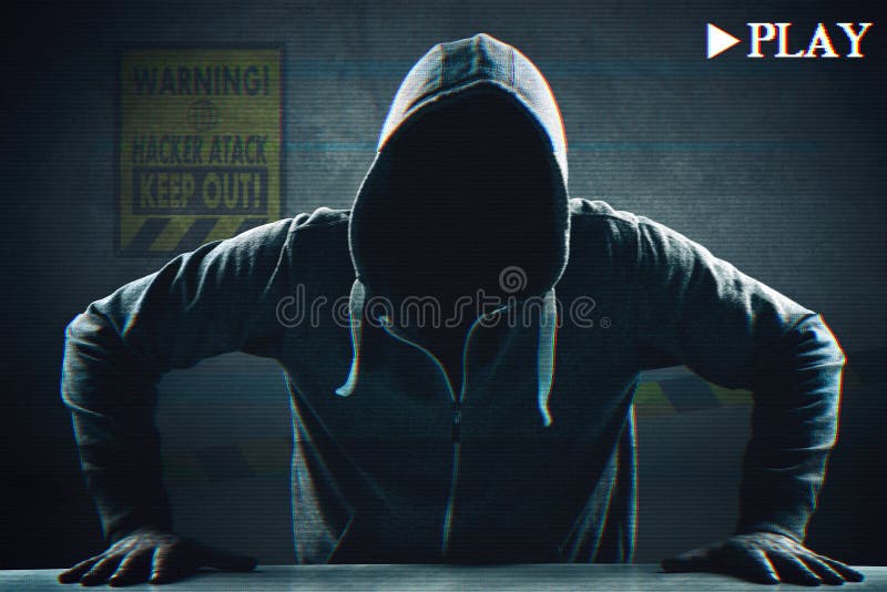 Anonymous Internet Hacker in Front of Computer. Web Crime Concept Stock ...