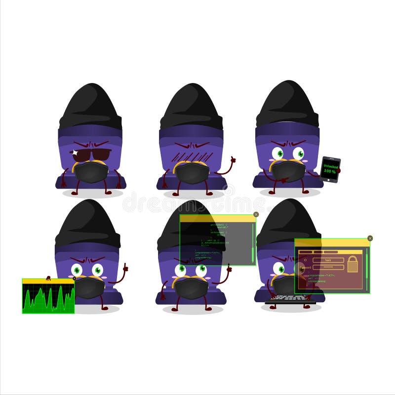 A Hacker Purple Ring Box Character Mascot with Stock Vector ...
