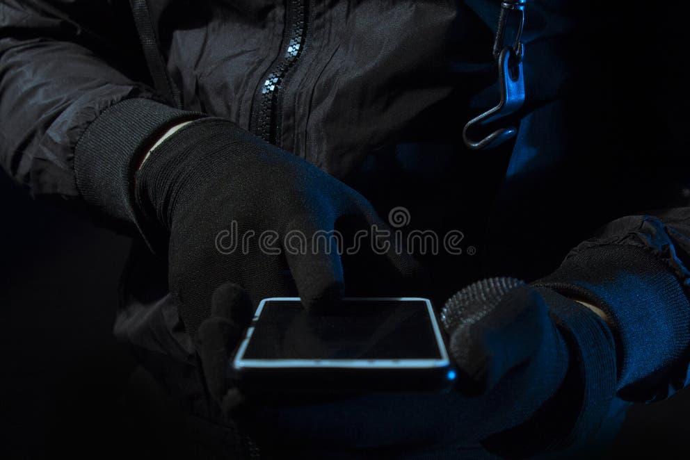 Hacker Robbery Terrorist with Tablet Smartphone Computer Attack To Server Network Stock Photo ...