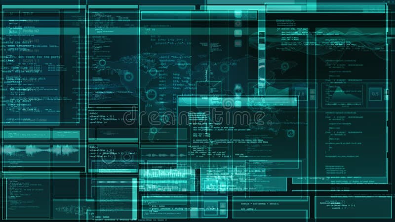 Hacker S Interface with Vibrant Code Snippets and Abstract Panels, Creating a Captivating High ...