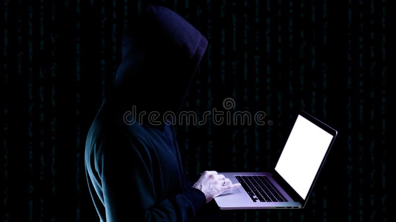 Hacker Security Cyber Attack. Hacker Man Hand Isolated on Black Stock ...