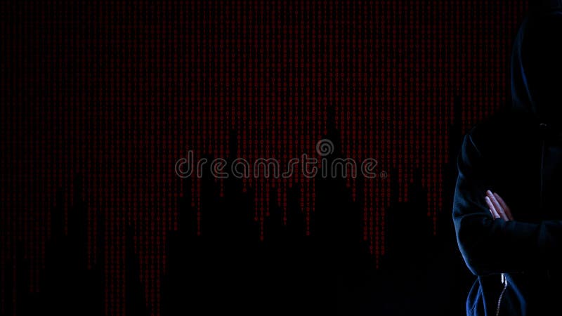 Hacker Security Cyber Attack. Hacker Man Hand Isolated on Black Stock ...