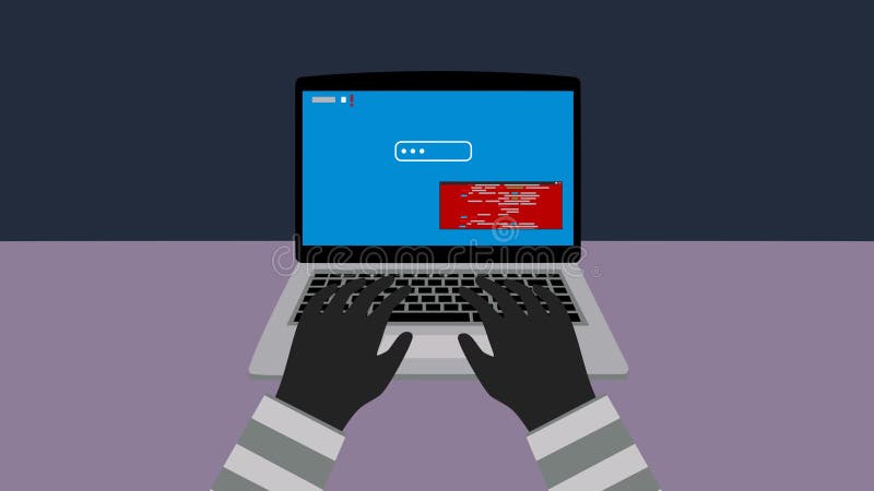 Hacker Man Animation Typing on Laptop Keyboard and Breaking Password.4K ...