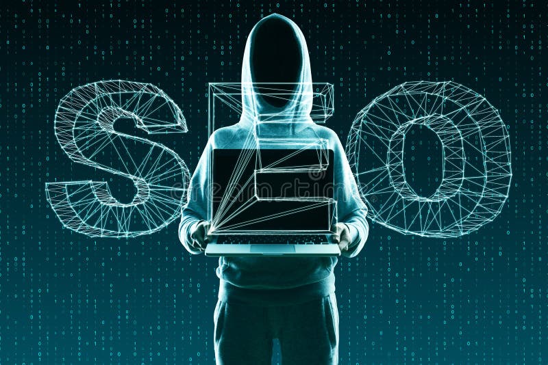 Hacker with AI screen stock photo. Image of information - 156405078
