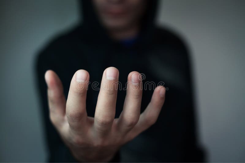 Hacker Showing Middle Finger Gesture Stock Photo - Image of password ...