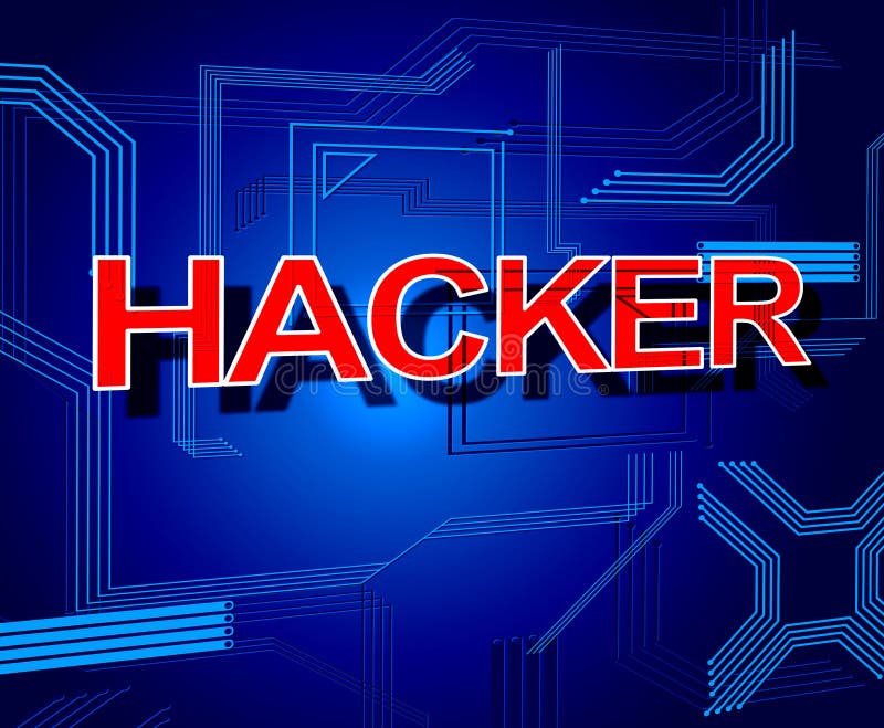 Hacker Sign Shows Spyware Unauthorized and Cyber Stock Illustration ...