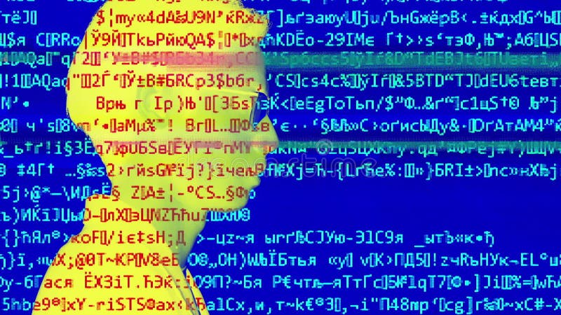 Hacker Silhouette Data Security Encryption Man Stock Footage - Video of ...