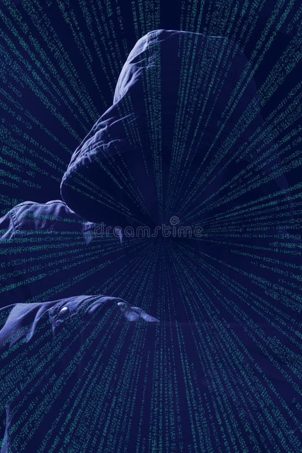 Hacker Silhouette with Matrix Code Stock Photo - Image of hacker ...