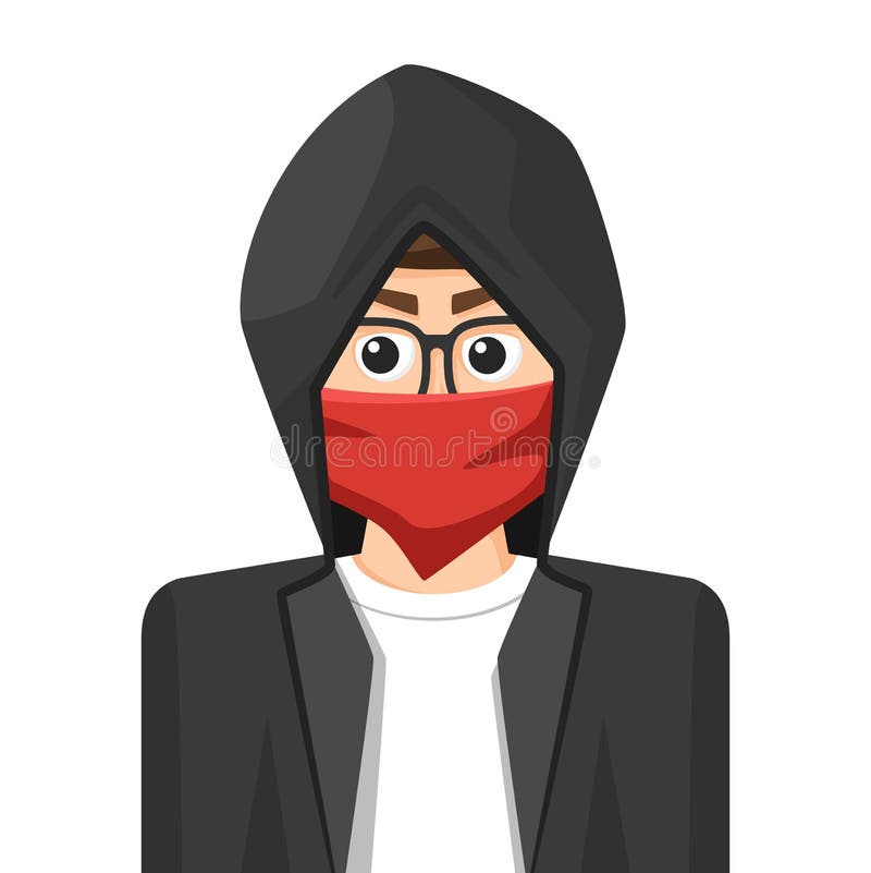 Hacker in Simple Flat Vector. Personal Profile Icon or Symbol Stock ...