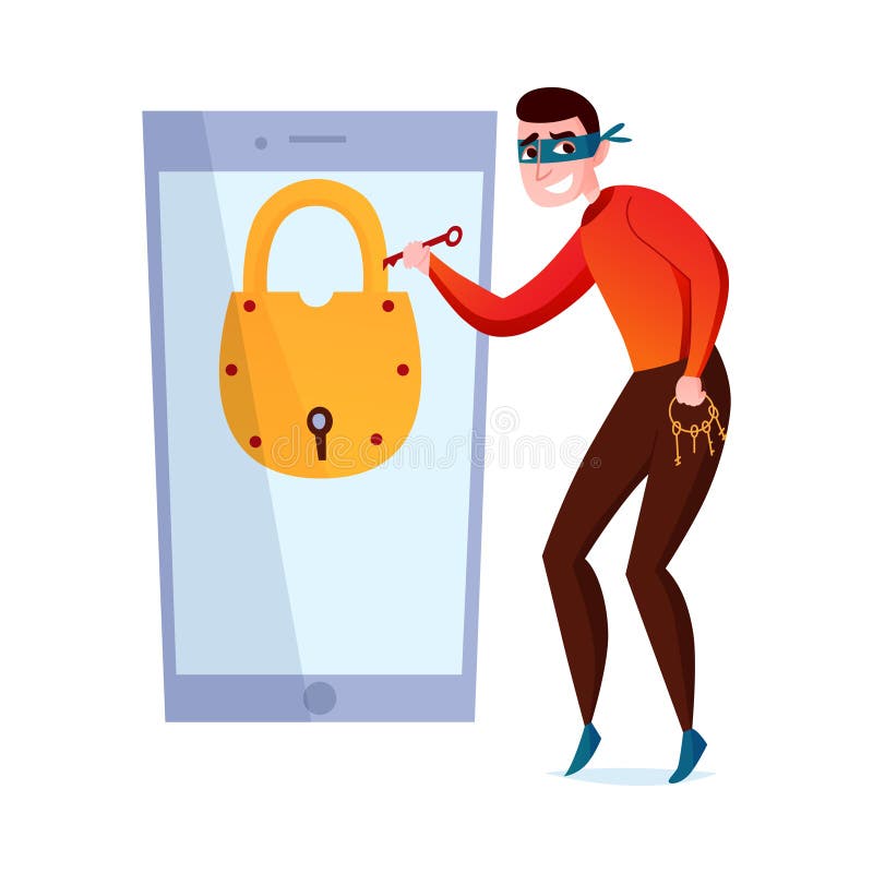 Hacker Smartphone Lock Composition Stock Vector Illustration Of Icon Criminal 264704820