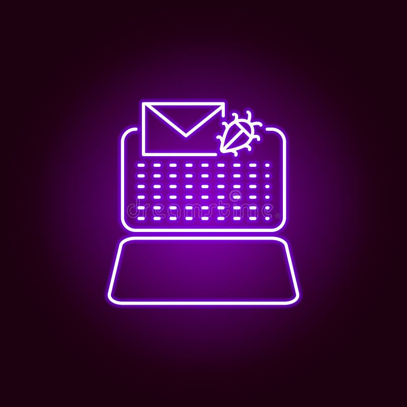 Hacker, Spam Icon In Neon Style. Can Be Used For Web, Logo, Mobile App ...