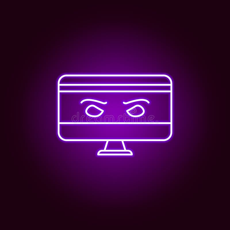 Hacker, Spyware Icon in Neon Style. Can Be Used for Web, Logo, Mobile ...