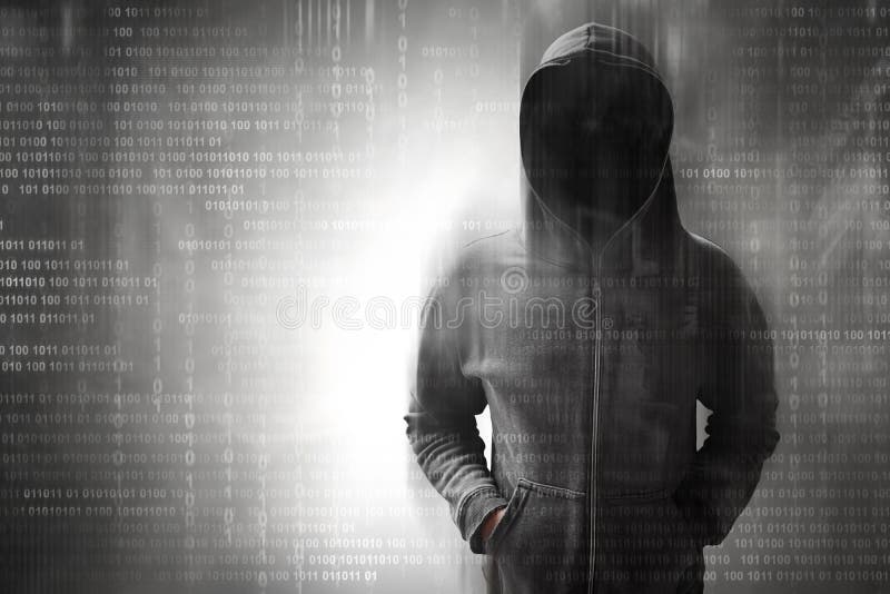 Hacker standing alone stock photo. Image of scary, shadow - 84629412