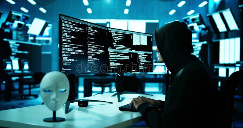 Hacker Stealing Data From Computer Stock Image Image Of Desktop Computers 348709393