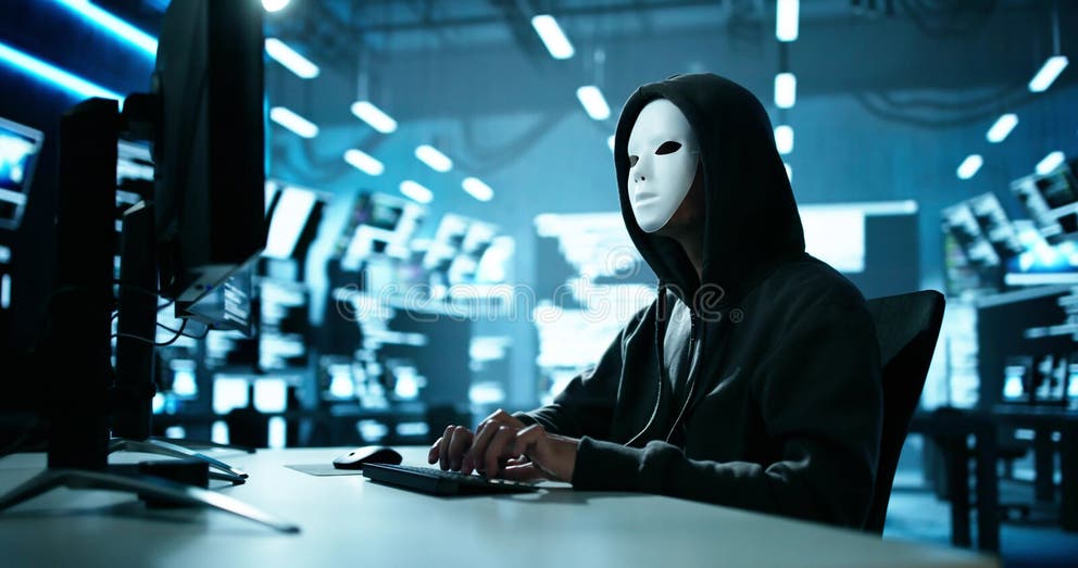 Hacker Stealing Data from Computer Stock Photo - Image of screen ...