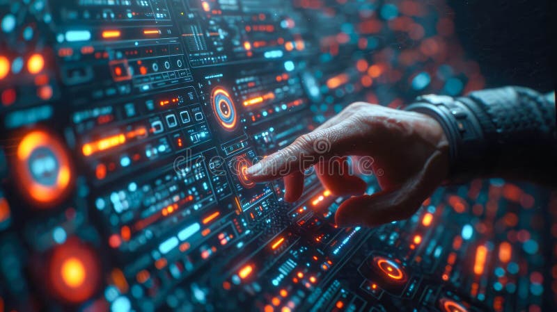 Hacker Stealing Data from a Server Room Stock Illustration ...