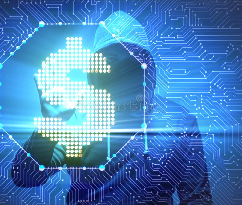 Hacker Stealing Dollars from Bank Stock Image - Image of hack, crime ...